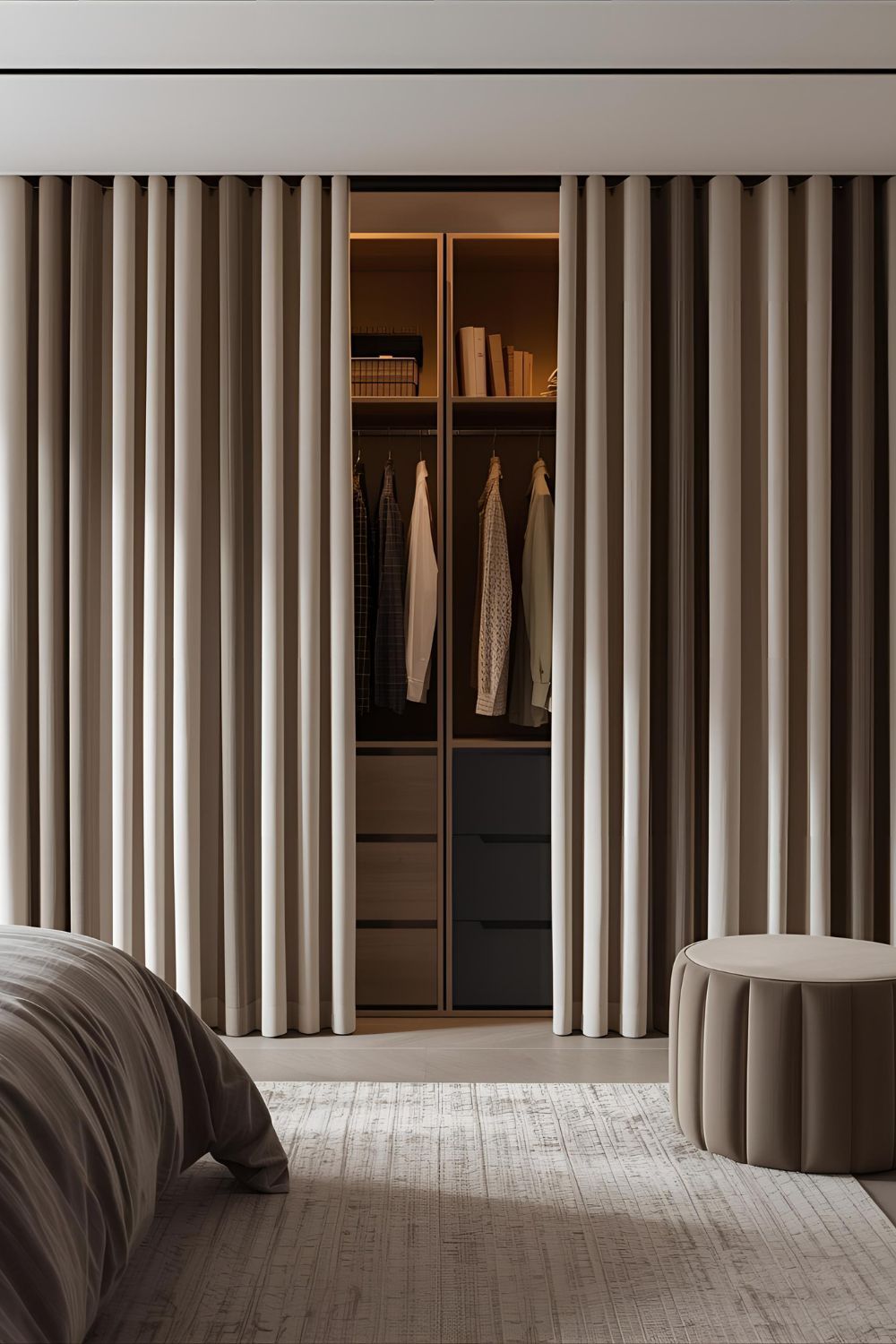How Curtain Closet Doors Add Warmth and Versatility to Any Interior ...