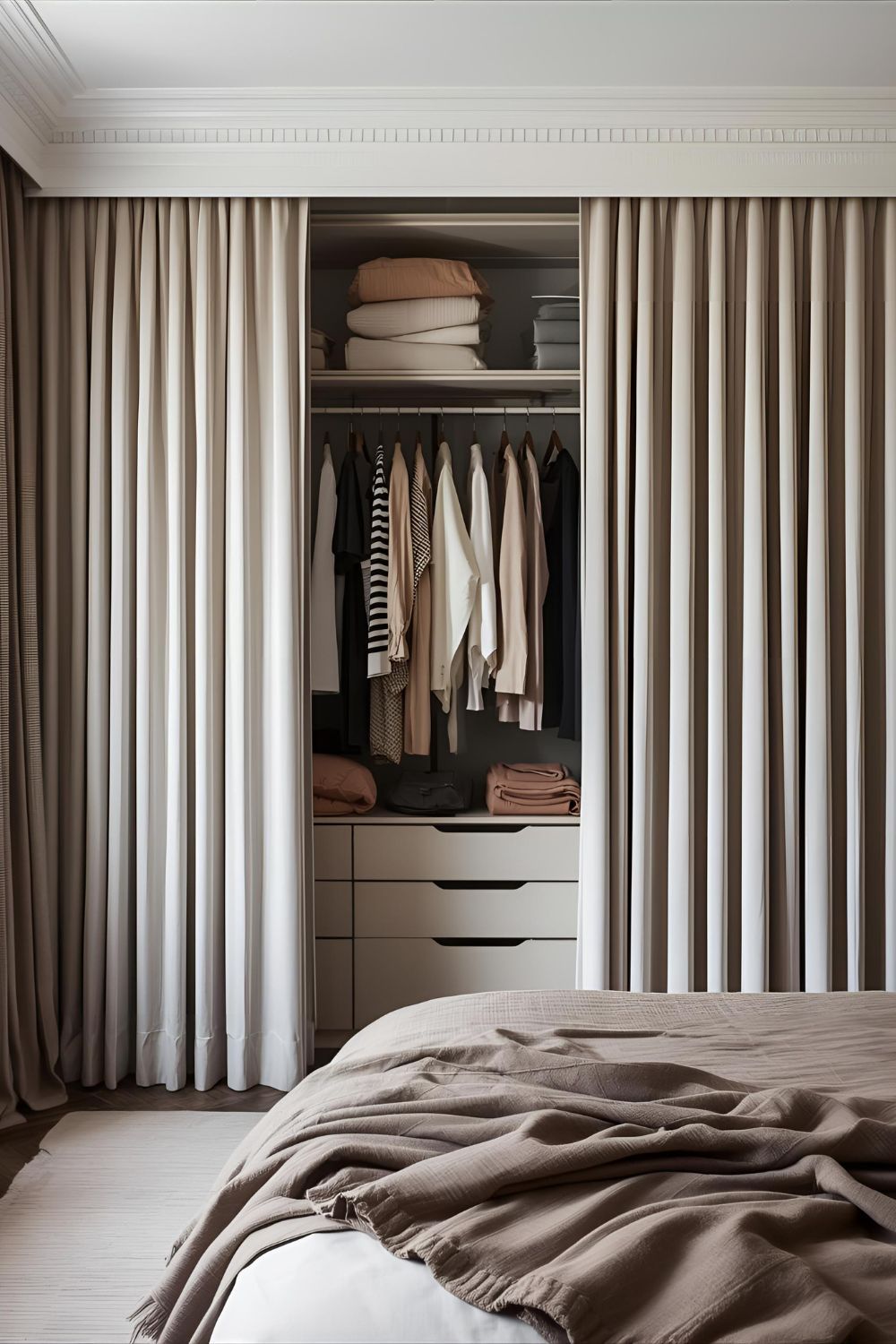 How Curtain Closet Doors Add Warmth and Versatility to Any Interior ...